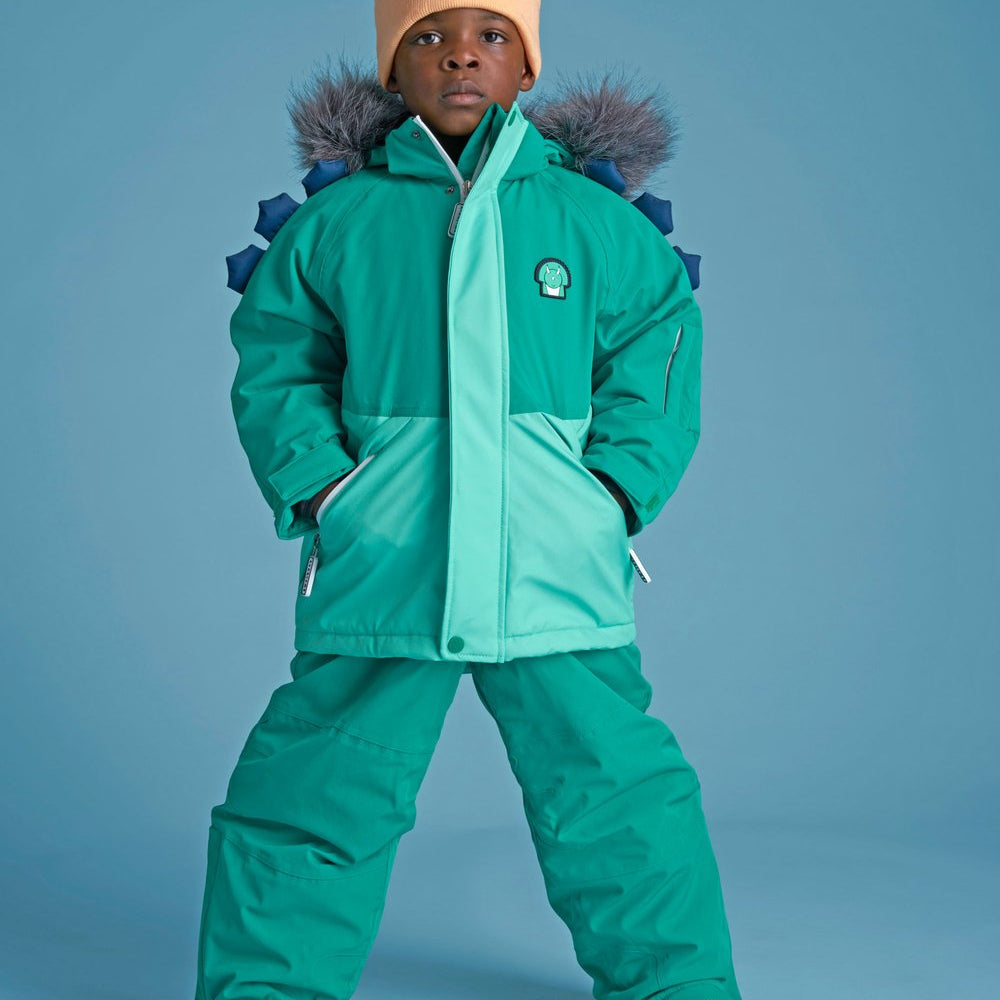 Spike the Dinosaur - Kids Ski Salopettes & Roarsome