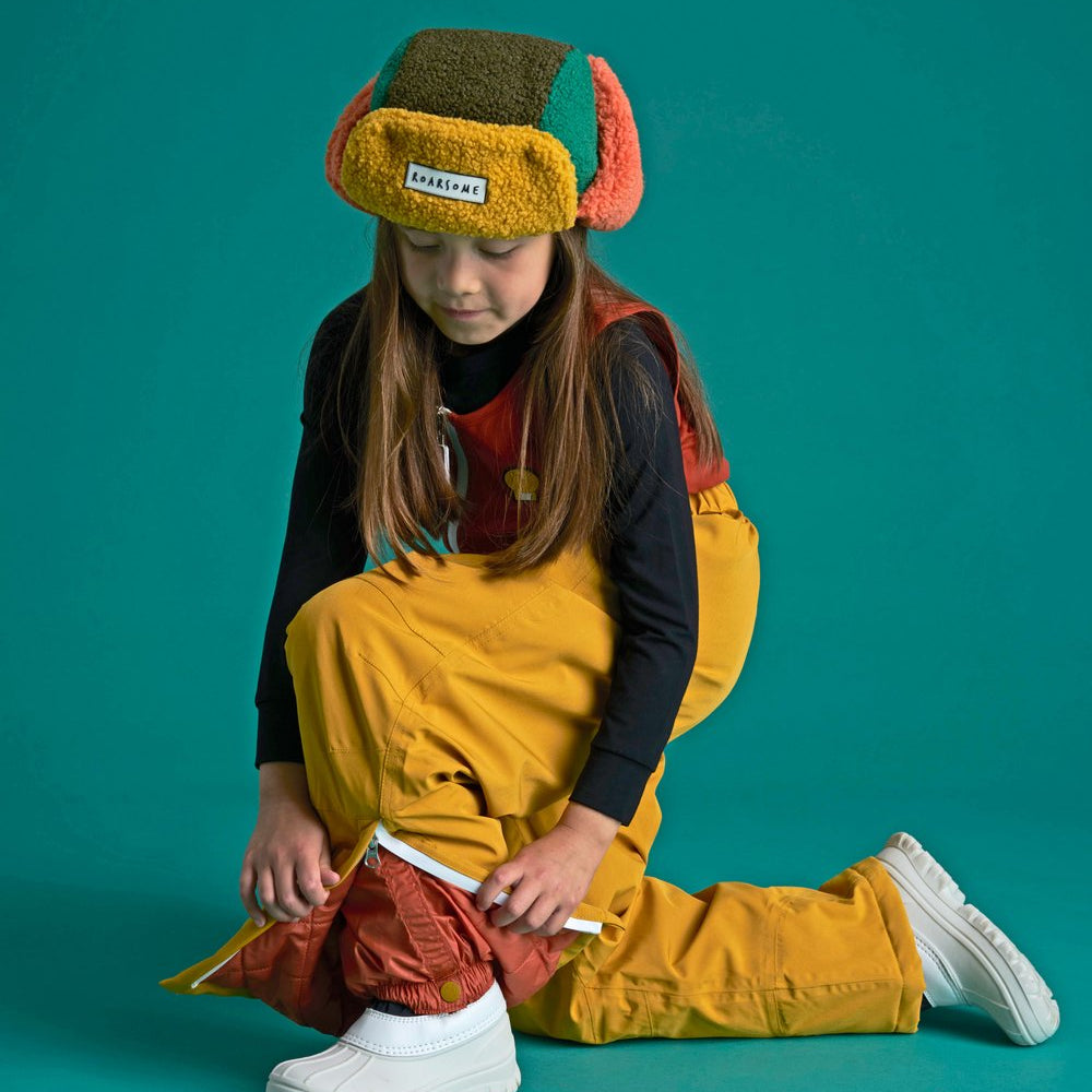 Kids Trapper Hats - Green/Orange & Roarsome
