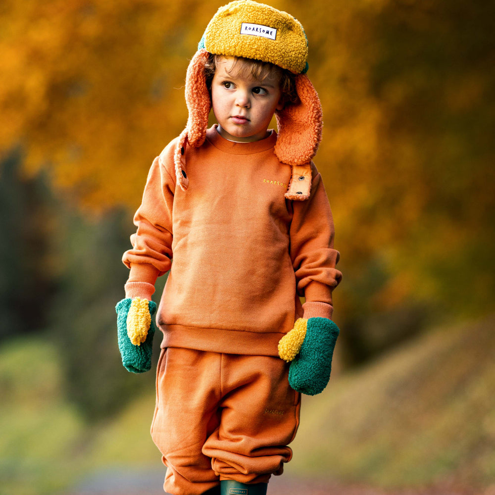 Organic Cotton Tracksuit - Burnt Orange & Roarsome
