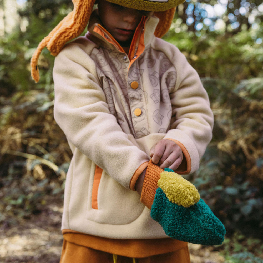 Kids Trapper Hats - Green/Orange & Roarsome