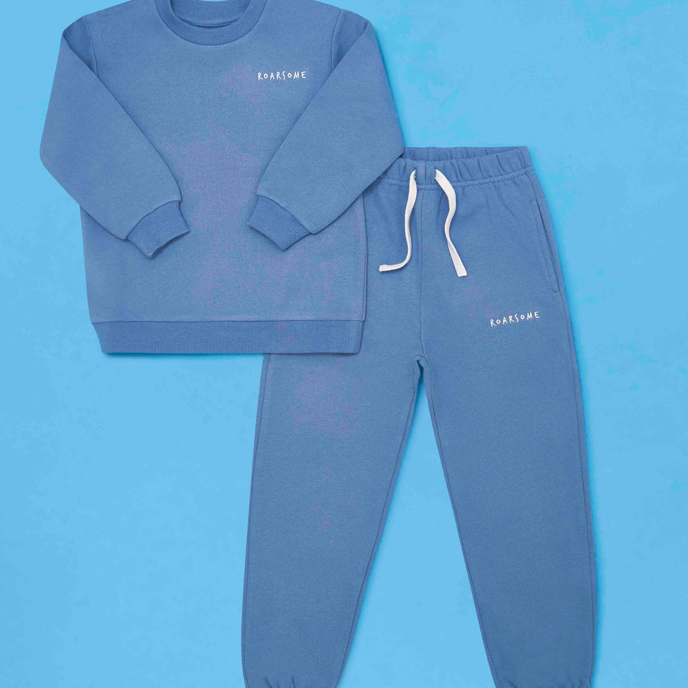 Organic Cotton Tracksuit - Ocean Blue & Roarsome