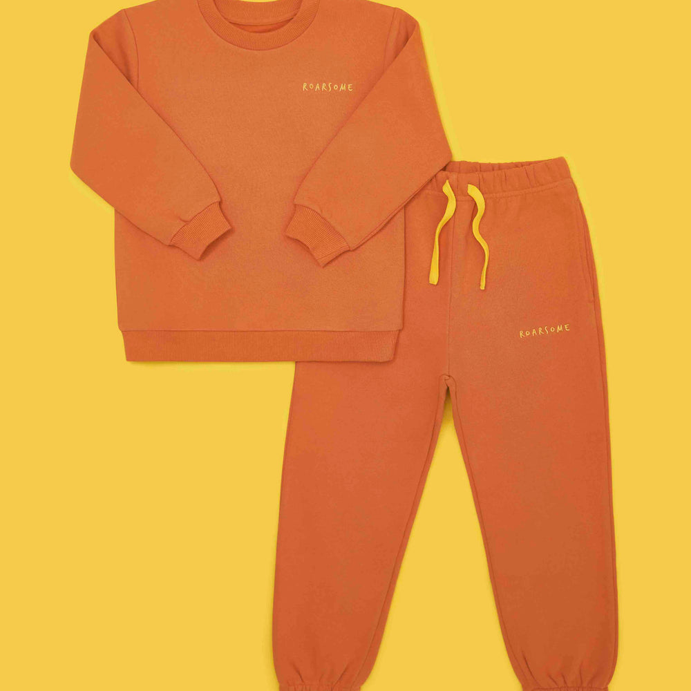 Organic Cotton Tracksuit - Burnt Orange & Roarsome