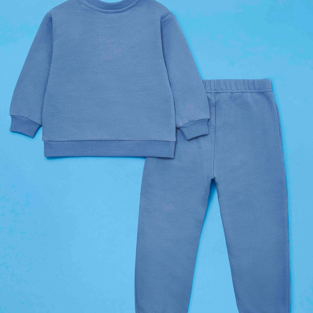Organic Cotton Tracksuit - Ocean Blue & Roarsome