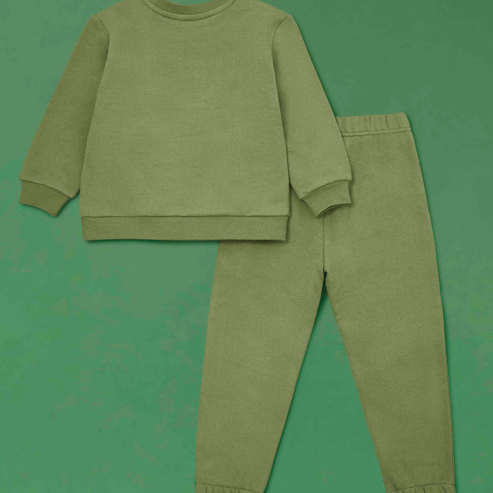 Organic Cotton Tracksuit - Forest Green & Roarsome