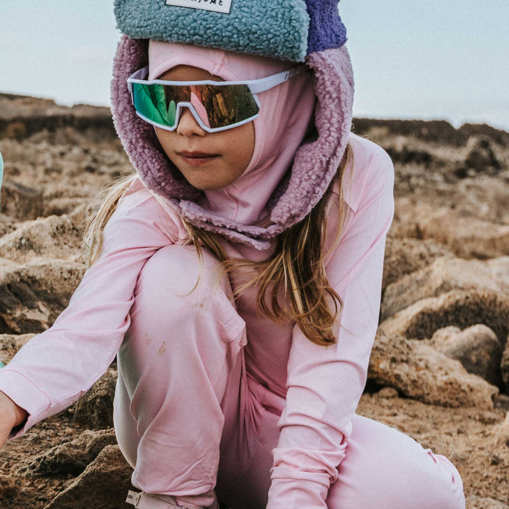 Bamboo Balaclava - Marshmallow Pink & Roarsome